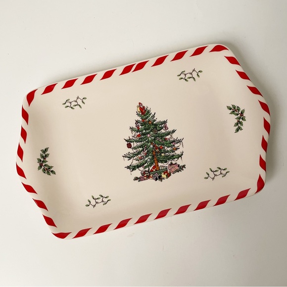 Spode | Holiday | 2 Inch Christmas Tree Spode Peppermint Dessert Tray ...